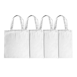 uohost 8 pcs 100% polyester sublimation blank canvas tote bags with zipper for women kids gift，resuable washable