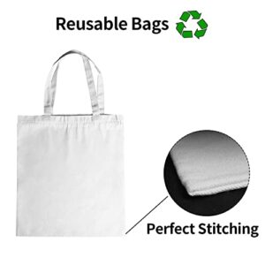 UOhost 8 PCS 100% Polyester Sublimation Blank Canvas Tote Bags with Zipper for Women Kids Gift，Resuable Washable