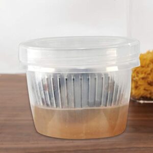 HOME-X Clear Plastic Storage Container with Removable Strainer and Lid, Small Food Storage Container, 1-Cup Capacity, 4 ½” L x 3 ½” W x 3 ¼” H, Opaque