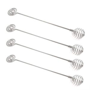 honbay 4pcs stainless steel honey dipper sticks honey spoon dippers stir sticks mixing spoon for honey melted chocolate albumen