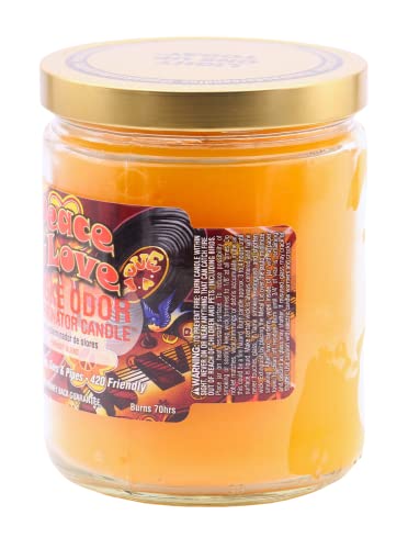 Smoke Odor Exterminator Jar Candle,Peace & Love. Including 13 oz Wax.