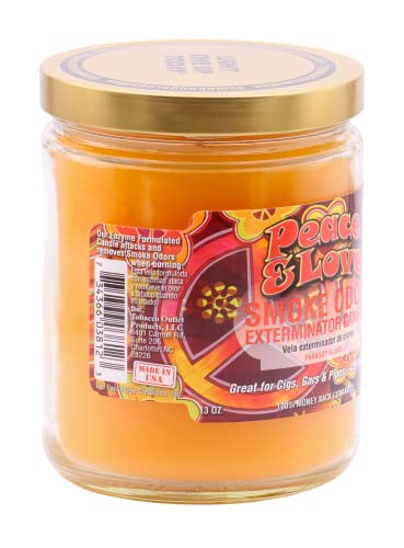 Smoke Odor Exterminator Jar Candle,Peace & Love. Including 13 oz Wax.