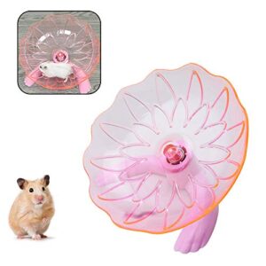 wishlotus hamster flying saucer, hamster running wheel transparent plastic exercise running spinner sports wheel for small pet like hamster, guinea pig, gerbils, chinchillas (pink)