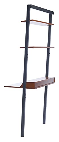 Safavieh Home Collection Pamella Honey Brown and Charcoal 2-Shelf Leaning Desk DSK9400A, 0