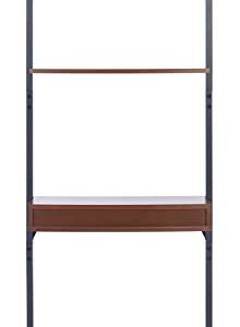 Safavieh Home Collection Pamella Honey Brown and Charcoal 2-Shelf Leaning Desk DSK9400A, 0