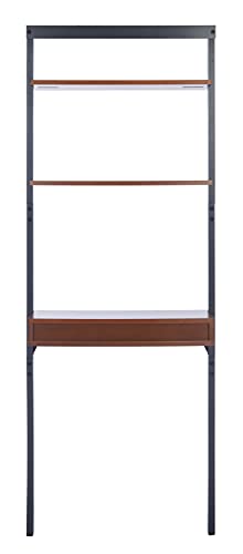 Safavieh Home Collection Pamella Honey Brown and Charcoal 2-Shelf Leaning Desk DSK9400A, 0