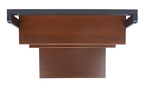 Safavieh Home Collection Pamella Honey Brown and Charcoal 2-Shelf Leaning Desk DSK9400A, 0