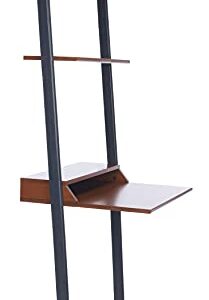 Safavieh Home Collection Pamella Honey Brown and Charcoal 2-Shelf Leaning Desk DSK9400A, 0