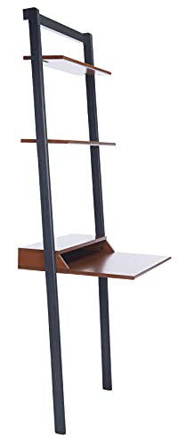 Safavieh Home Collection Pamella Honey Brown and Charcoal 2-Shelf Leaning Desk DSK9400A, 0