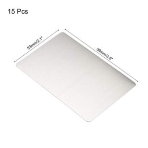 uxcell Blank Metal Card 88x53x0.4mm Brushed 201 Stainless Steel Plate for DIY Laser Printing Engraving Silver Tone 15 Pcs