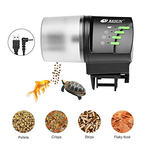 Automatic Fish Feeder, Lychee 100/200ml Auto Fish Food Dispenser Aquarium Tank Adjustable Timer for Holiday Vacation Weekend (AF2020)