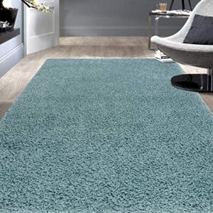 Rugshop Solid Cozy Plush Shag Area Rug 5' x 7' Blue