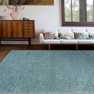 Rugshop Solid Cozy Plush Shag Area Rug 5' x 7' Blue