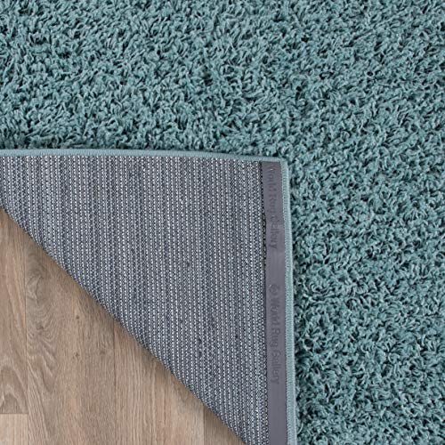 Rugshop Solid Cozy Plush Shag Area Rug 5' x 7' Blue