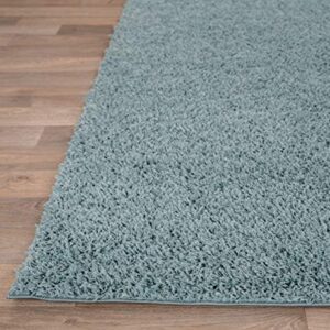 Rugshop Solid Cozy Plush Shag Area Rug 5' x 7' Blue