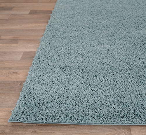 Rugshop Solid Cozy Plush Shag Area Rug 5' x 7' Blue