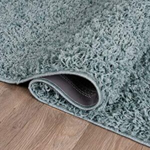 Rugshop Solid Cozy Plush Shag Area Rug 5' x 7' Blue