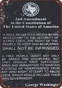 wisesign tin sign 8 x 12 inches decor art garage metal signs vintage gym man cave cafe the 2nd amendment g. washington vintage look