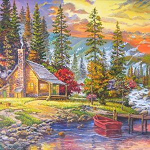 Jigsaw Puzzles 1000 Pieces for Adults and Kids – Large Format Thick Lasting Jigsaw Puzzle for Teens (Autumn Hut)