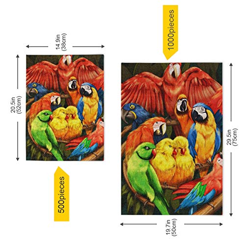 Colorful Parrots Jigsaw Puzzles 500 Pieces for Adults Jigsaw Puzzles Challenging, Perfect for Family Fun, Fun Indoor Activity