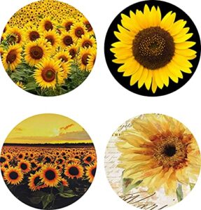 4 pack foldable expanding cell phone finger stand holder compatible with all smartphones and tablets yellow sunset field sunflower