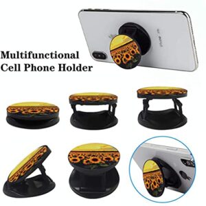 4 Pack Foldable Expanding Cell Phone Finger Stand Holder Compatible with All Smartphones and Tablets Yellow Sunset Field Sunflower