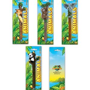 Planet Pens Bundle of Cute Giraffe, Elephant, Panda, & Sloth Novelty Pens - Ballpoint Pens Colorful Zoo Animals Writing Pens Instrument For School & Office - 4 Pack