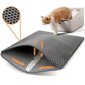 conlun cat litter mat cat litter trapping mat, honeycomb double layer design, urine and water proof material, scatter control, less waste，easier to clean,washable