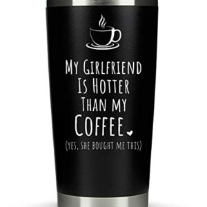 KLUBI Boyfriend Gifts from Girlfriend- Travel Coffee Tumbler/Mug 20oz Insulated Stainless Steel - Funny Gift Idea for Year Anniversary, Valentines Day, Cute Presents, 1, Birthday