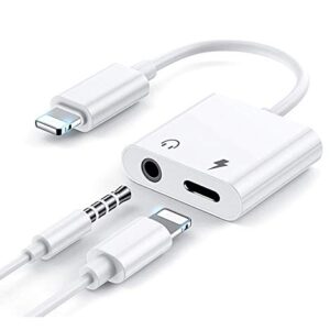 [Apple MFi Certified] Headphone Adapter for iPhone, 2 in 1 Lightning to 3.5mm Headphone and Charger Jack Dongle AUX Audio Adapter Compatible with iPhone 11/11 Pro/XS/XR/X/8 7 6, iPad, iPod, iOS 13