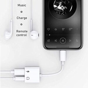 [Apple MFi Certified] Headphone Adapter for iPhone, 2 in 1 Lightning to 3.5mm Headphone and Charger Jack Dongle AUX Audio Adapter Compatible with iPhone 11/11 Pro/XS/XR/X/8 7 6, iPad, iPod, iOS 13