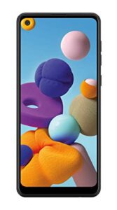 samsung galaxy a21 lte verizon | 6.5" screen | 32gb of storage | long lasting battery | single sim | 2020 model | us version | black - (sm-a215uzkavzw) (renewed)