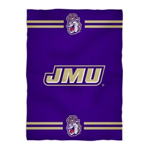 vive la fete college blanket, officially licensed jmu, james madison university dukes, warm & lightweight throw measuring 40" x 58" from