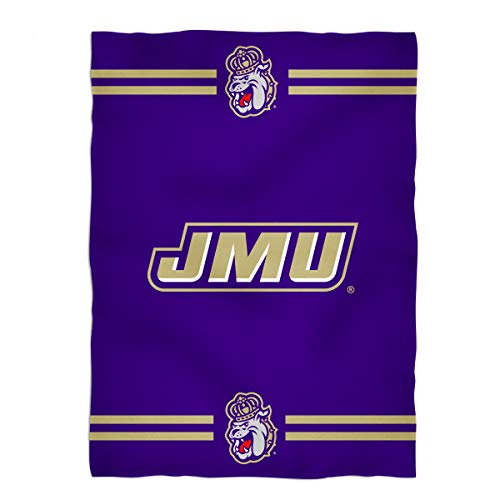 Vive La Fete College Blanket, Officially Licensed JMU, James Madison University Dukes, Warm & Lightweight Throw Measuring 40" X 58" from