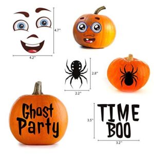 60 Pieces Halloween Pumpkin Stickers Jack O Lantern Pumpkin Decorating Face Stickers for Halloween Trick or Treat Party Favors Decorations