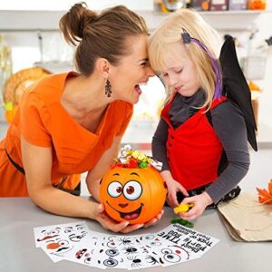 60 Pieces Halloween Pumpkin Stickers Jack O Lantern Pumpkin Decorating Face Stickers for Halloween Trick or Treat Party Favors Decorations