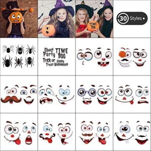 60 Pieces Halloween Pumpkin Stickers Jack O Lantern Pumpkin Decorating Face Stickers for Halloween Trick or Treat Party Favors Decorations