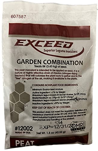 Exceed Pea and Bean Inoculant - Nitrogen for Peas and Beans - Garden Combo - Treats 8 Pounds of Seed - (1.5 OZ)