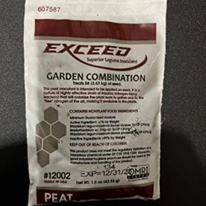 Exceed Pea and Bean Inoculant - Nitrogen for Peas and Beans - Garden Combo - Treats 8 Pounds of Seed - (1.5 OZ)