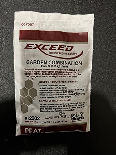 Exceed Pea and Bean Inoculant - Nitrogen for Peas and Beans - Garden Combo - Treats 8 Pounds of Seed - (1.5 OZ)