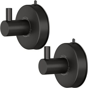 dgyb suction cup hooks for shower set of 2 towel hooks for bathrooms sus 304 stainless steel matte black shower hooks for loofah 15 lb bathroom hooks for towels