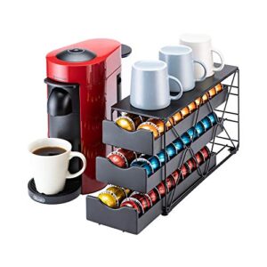 flagship for nespresso pod holder drawer large mullti tier coffee pod holder vertuo (3 tier (60pods))