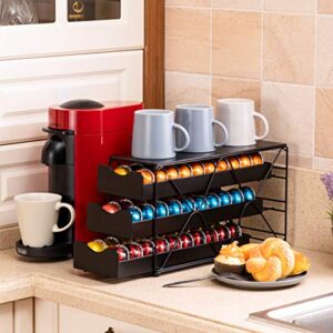 Flagship for Nespresso Pod Holder Drawer Large Mullti Tier Coffee Pod Holder Vertuo (3 Tier (60Pods))