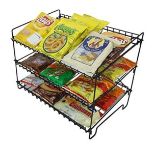 fixturedisplays® 16" x 12.5" x 10" wire rack for countertop use with 3 open shelves, black 10085-npf