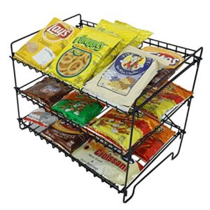 FixtureDisplays® 16" x 12.5" x 10" Wire Rack for Countertop Use with 3 Open Shelves, Black 10085-NPF