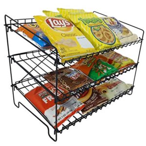 FixtureDisplays® 16" x 12.5" x 10" Wire Rack for Countertop Use with 3 Open Shelves, Black 10085-NPF