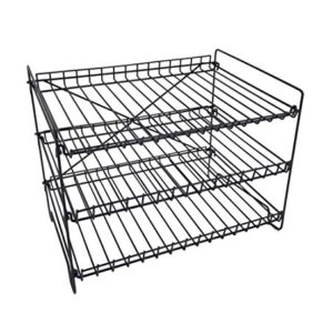 FixtureDisplays® 16" x 12.5" x 10" Wire Rack for Countertop Use with 3 Open Shelves, Black 10085-NPF