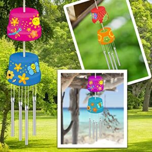 2-Pack Make A Wind Chime Kits - Arts & Crafts Construct & Paint Wind Powered Musical Chime DIY Gift for Kids, Boys Girls