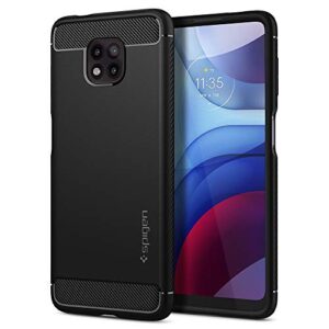 spigen rugged armor designed for moto g power (2021) case [not compatible with moto g power (2020)] - matte black