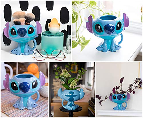 Disney Lilo & Stitch 3D Sculpted Ceramic Coffee Mug | Official Kitchen Accessories | Collectible Drinkware For Home Kitchen Bar Set | Holds 15 Ounces